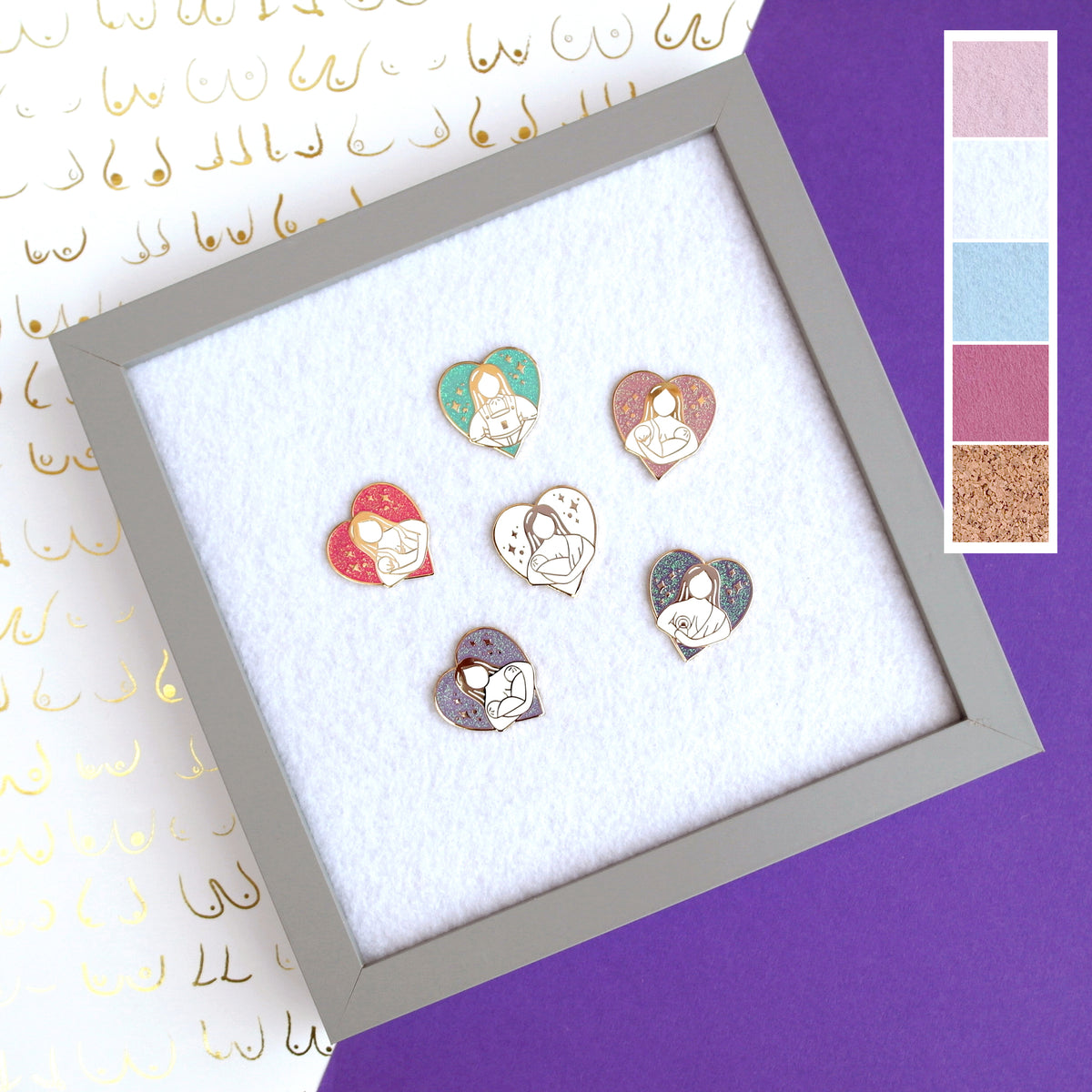 Enamel Pin Display Frame - Grey - 2 sizes – T & Belle